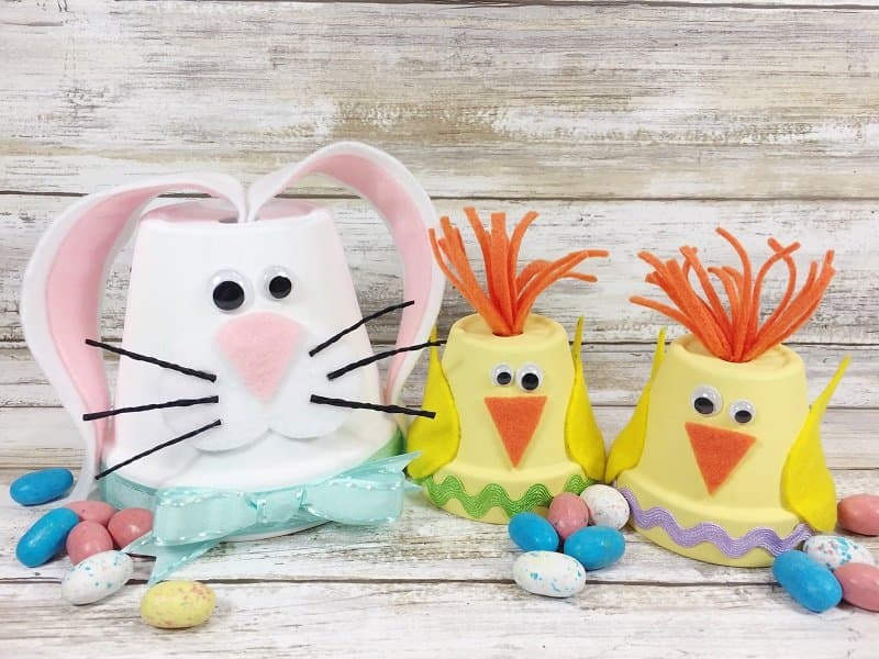 Chick and Bunny Clay Pots in 15 Minutes!
