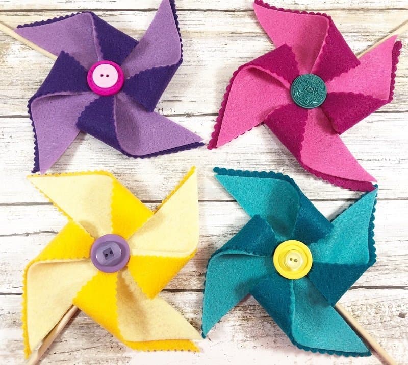 Colorful Pinwheels for Summer let's Craft with the Kiddos