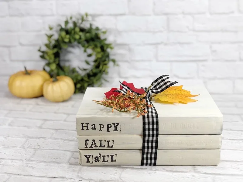 DIY Dollar Tree Book Stack for Fall