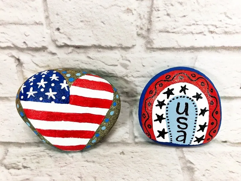 Patriotic Painted Rocks to Celebrate America