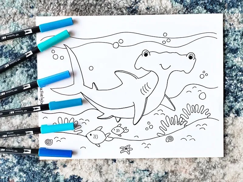 FREE Shark Coloring Pages for Shark Week