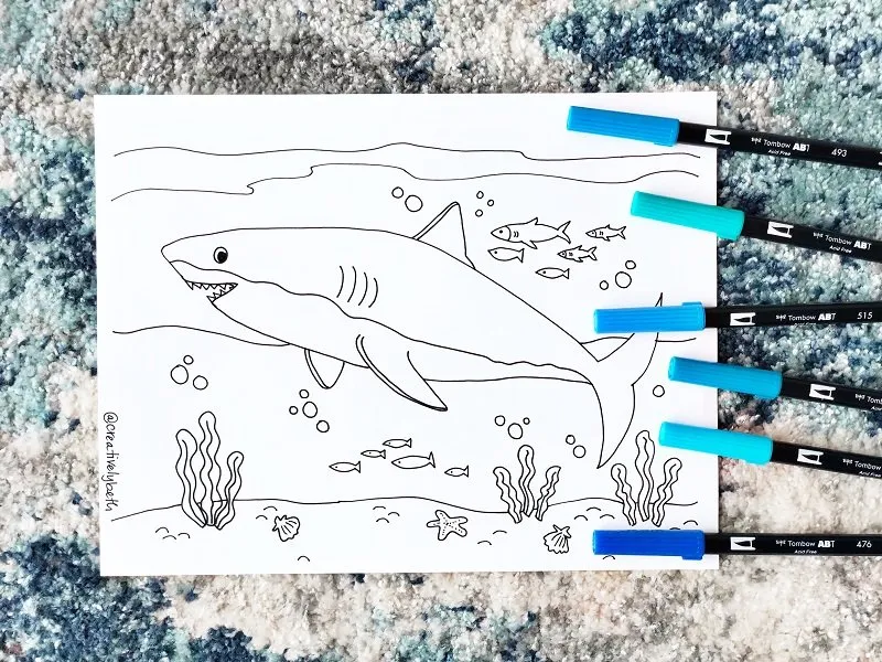 FREE Shark Coloring Pages for Shark Week