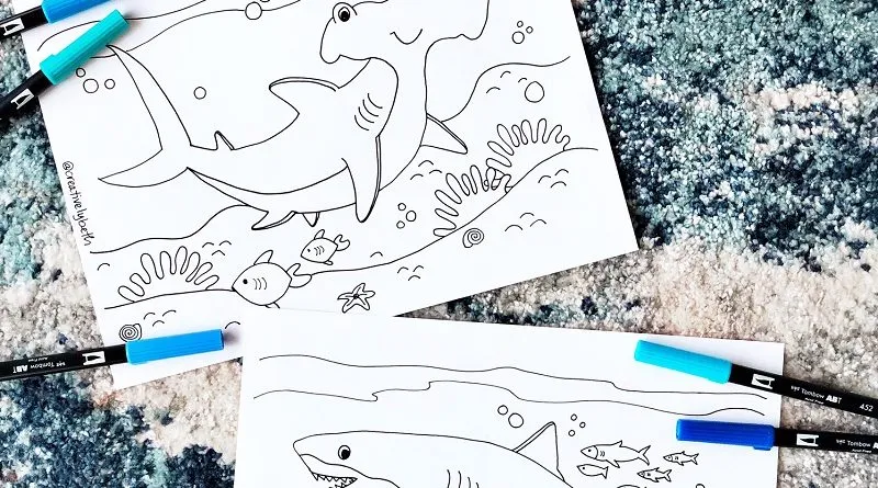 FREE Shark Coloring Pages for Shark Week