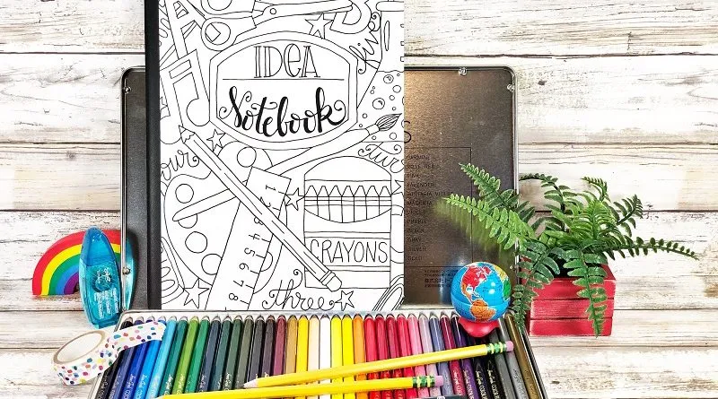 Back-to-School Notebook Cover Free Printable to Color
