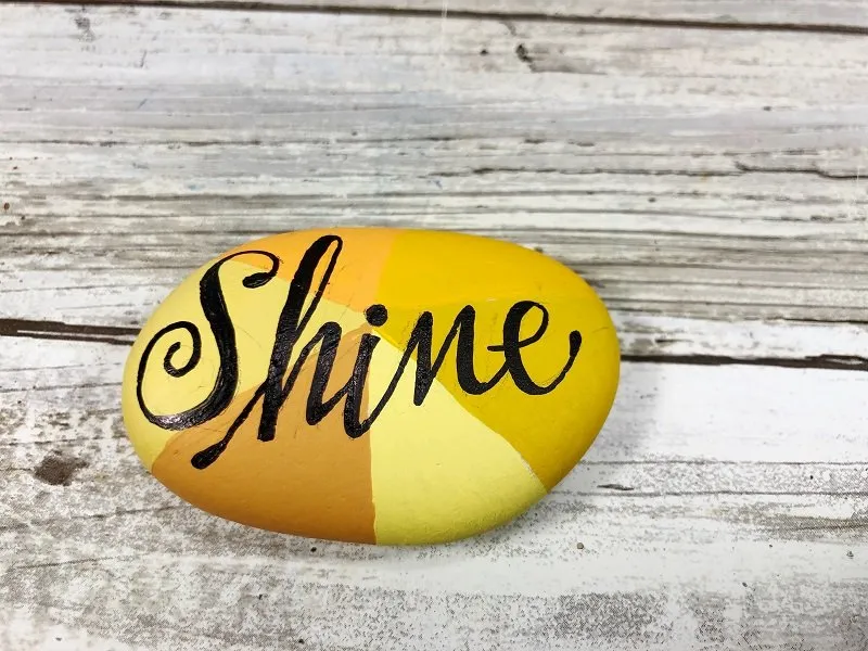 Hand Lettered Painted Rock with DecoArt