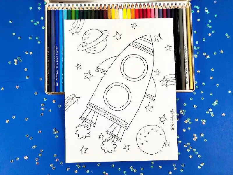 Astronaut and Spaceship Coloring Pages for Kids