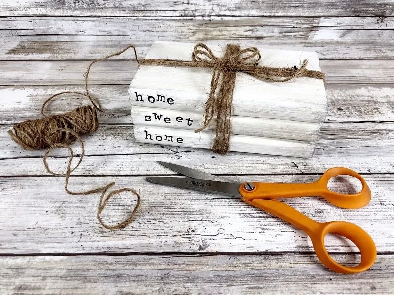DIY Mini Book Stack for Tiered Tray Decor