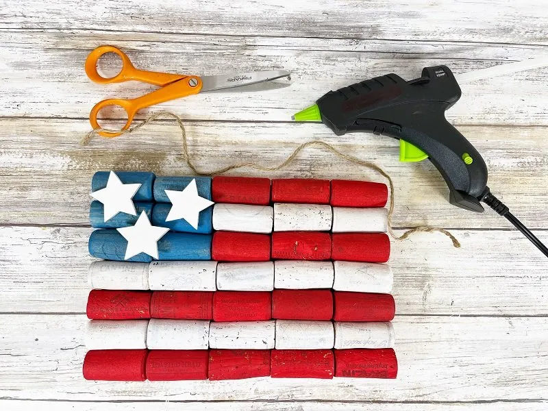 DIY Recycled Wine Cork American Flag