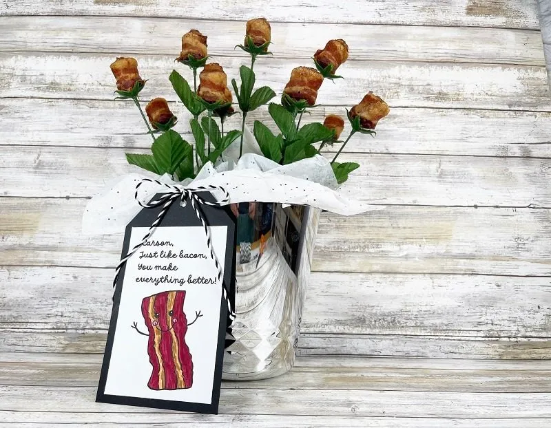 How to Make Bacon Roses with Free Printable