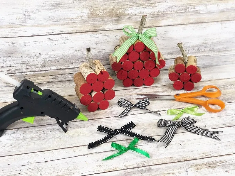 Upcycled DIY Wine Cork Apple for Teacher