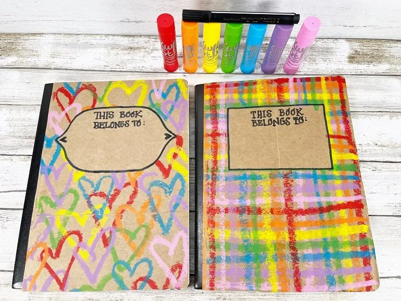 Recycled Paper Bag Notebook Covers with Kwik Stix