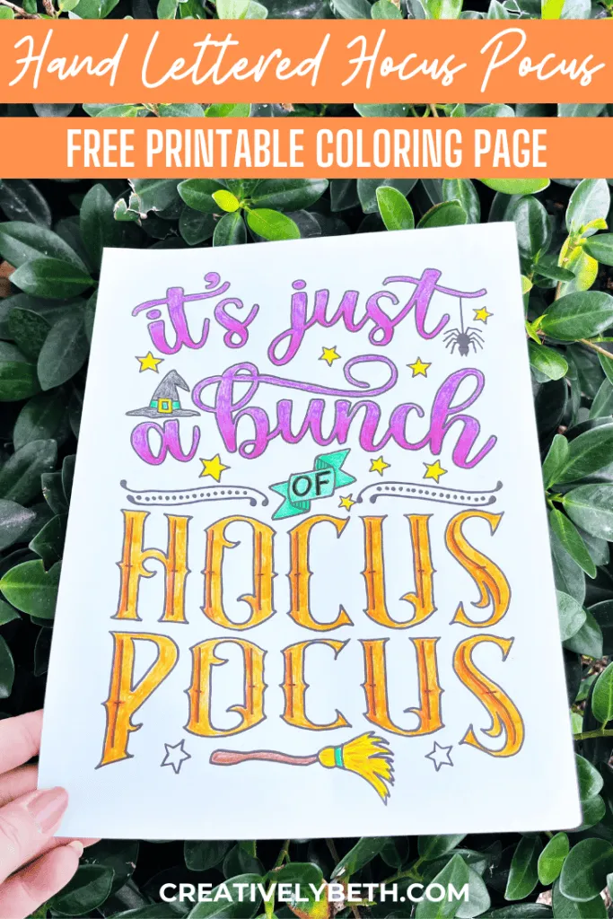 Hocus Pocus Craft Free Printable Coloring Page