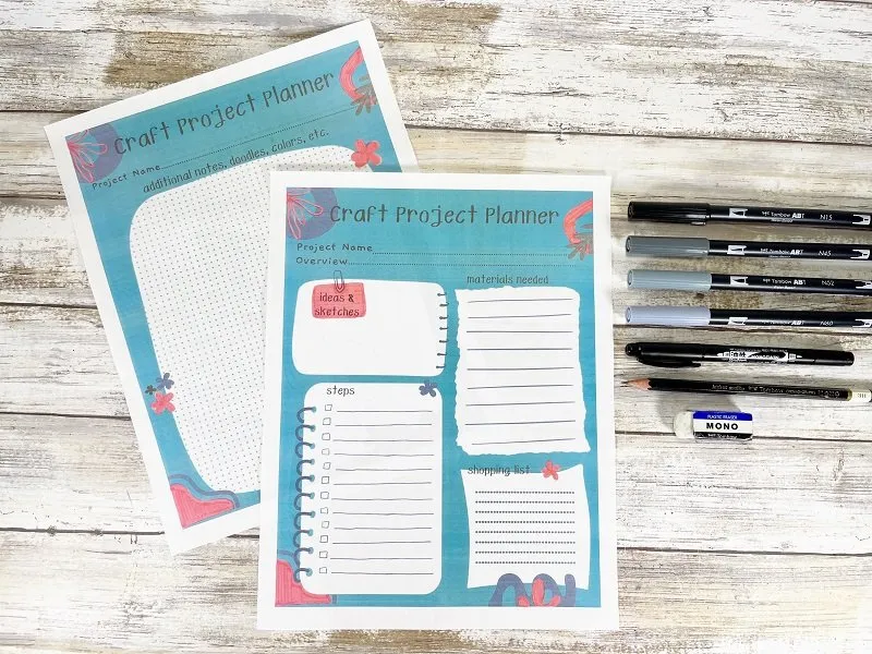 Free Printable Craft Project Planner