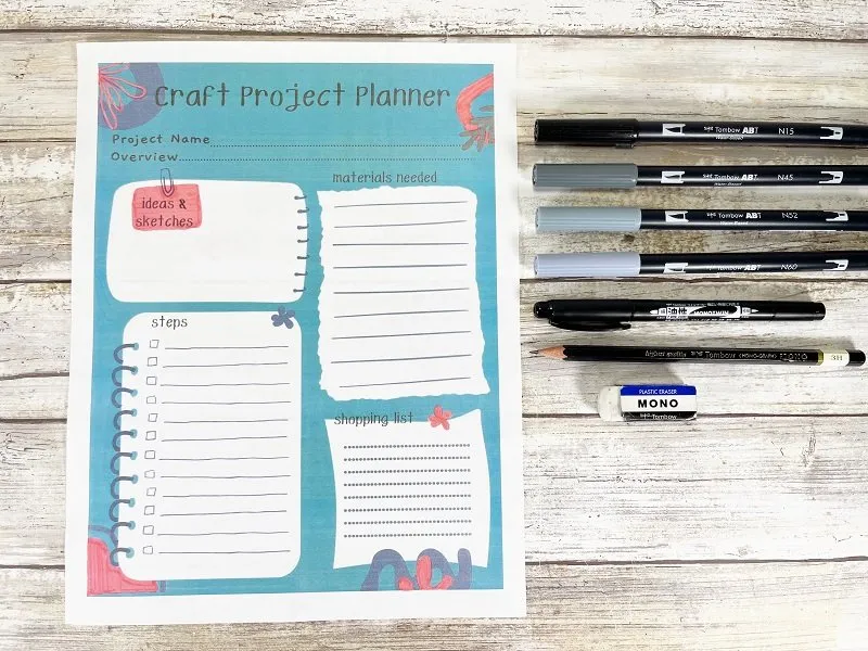 Free Printable Craft Project Planner
