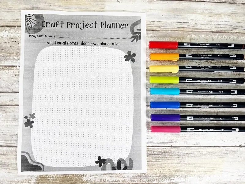 Free Printable Craft Project Planner