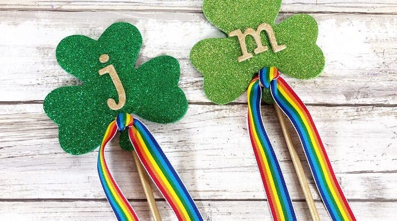 5 Minute Dollar Tree Shamrock Wands