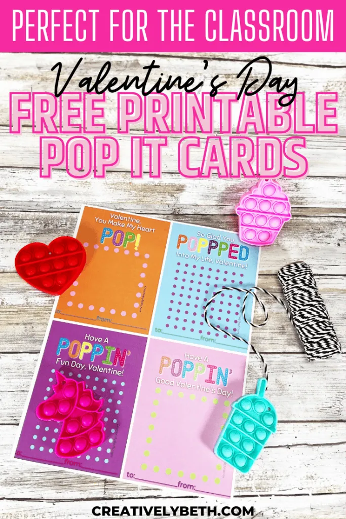 Free Printable Pop It Valentine Cards (8 Colorful Versions)