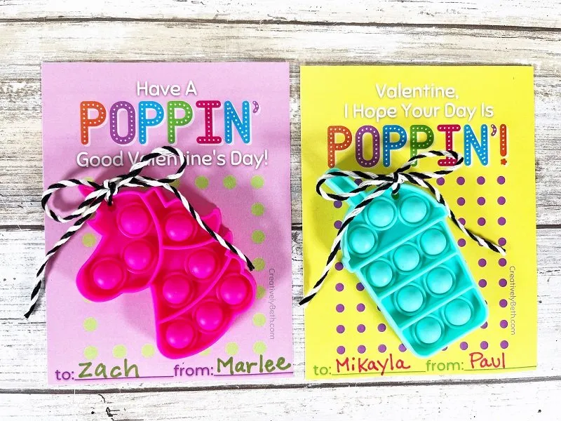 Free Printable Pop It Valentine Cards (8 Colorful Versions)