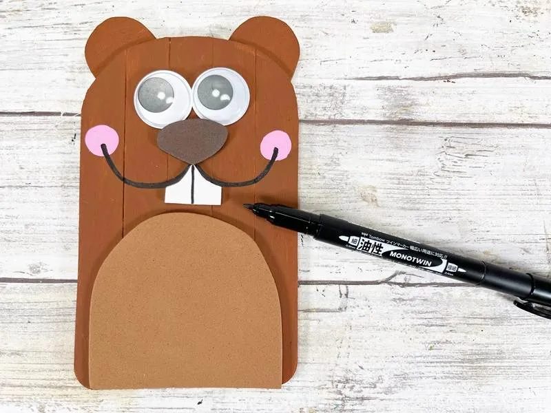 Craft Stick Groundhog Craft