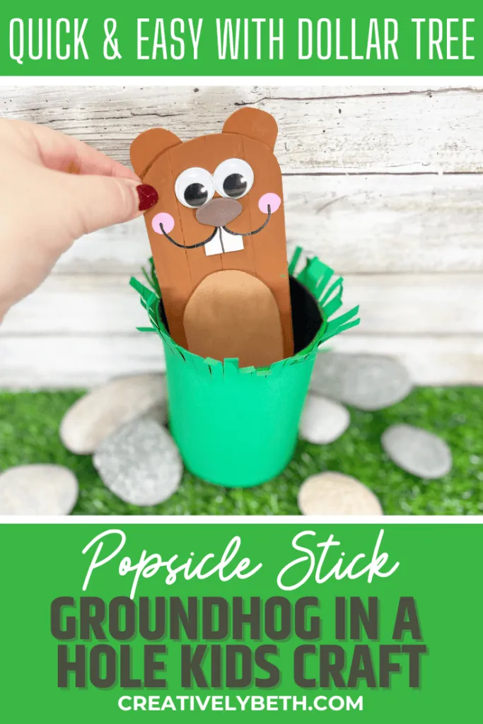 Dollar Tree Groundhog Craft