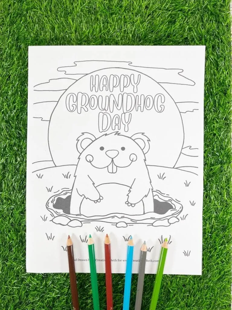 Groundhog Printable Coloring Page
