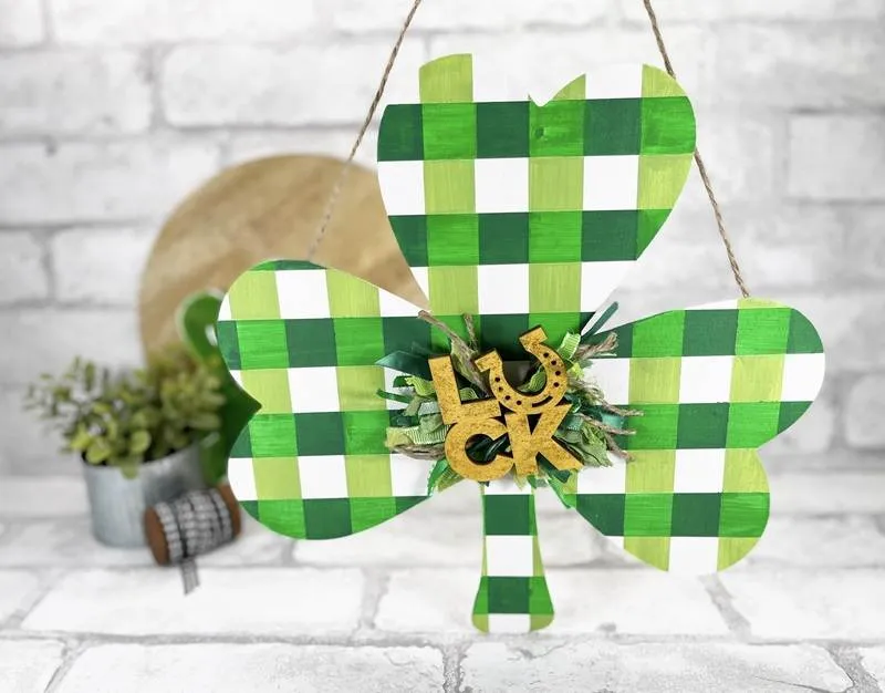 Dollar Tree Buffalo Plaid Shamrock