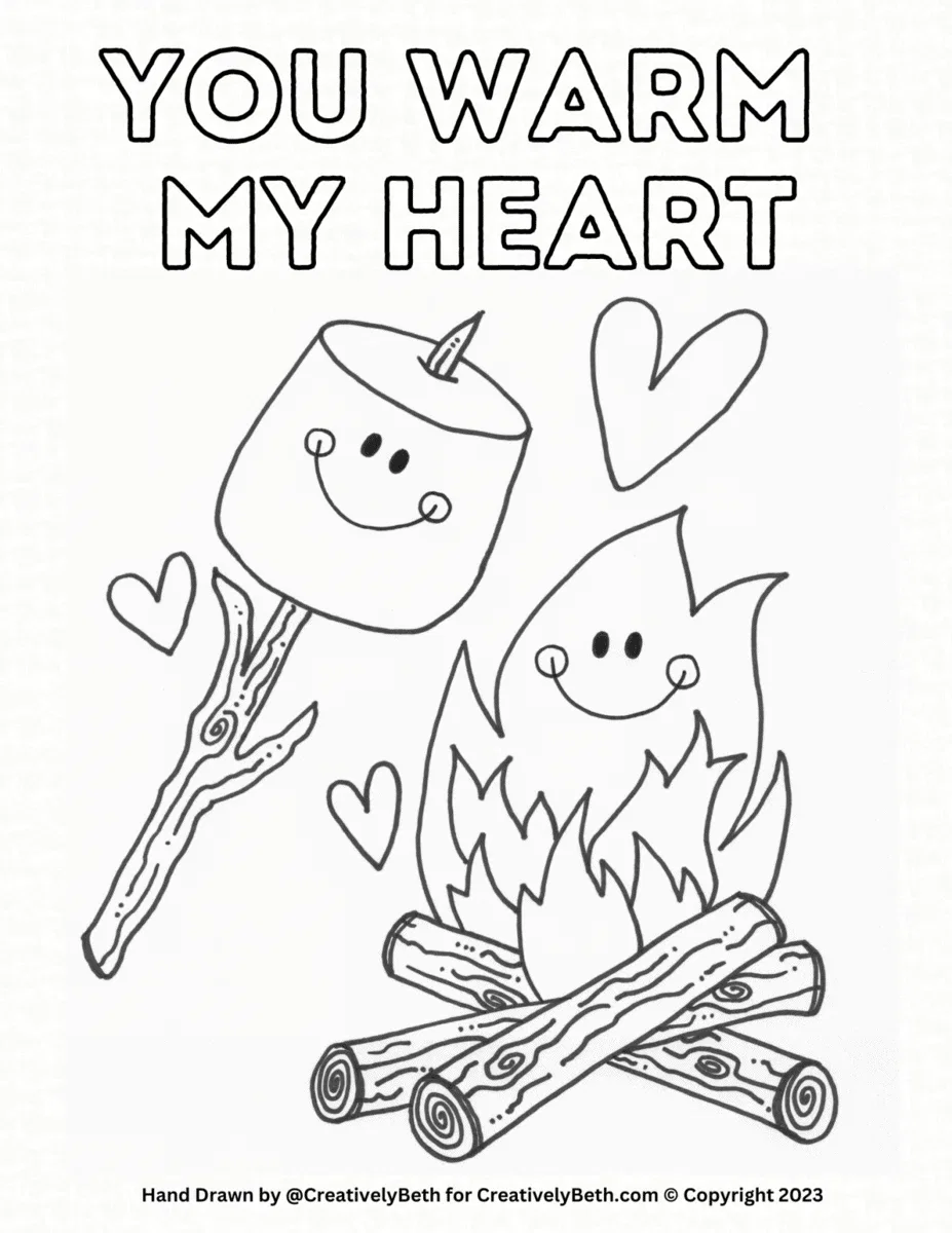 S'mores Coloring Page Free Printable