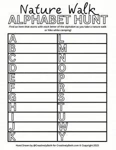 Free Camping Scavenger Hunt Printable