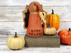 Clay Pot Turkey Thanksgiving Decoration