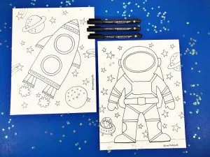 Astronaut and Spaceship Coloring Pages for Kids