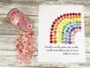 Rainbow Button Art with a Free Printable