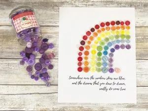 Rainbow Button Art with a Free Printable