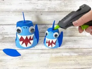 Dollar Tree Clay Pot Sharks Kids Craft