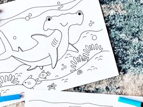FREE Shark Coloring Pages for Shark Week