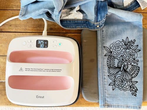 DIY Stenciled Jeans with Free Floral Printable