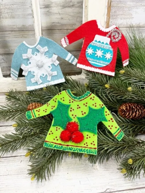 Easy Ugly Christmas Sweater Ornaments