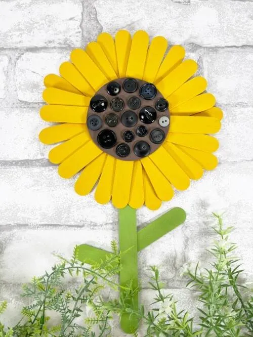 DIY Craft Stick Sunflower