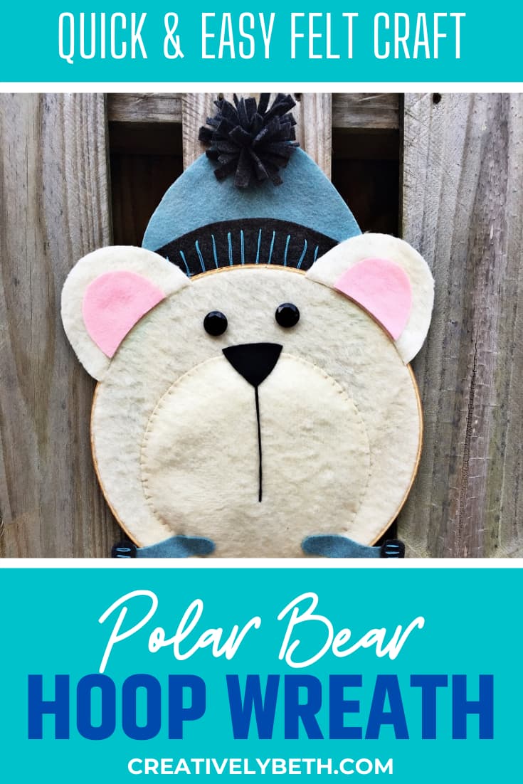 Polar Bear Hoop Wreath for a Cozy Winter Welcome