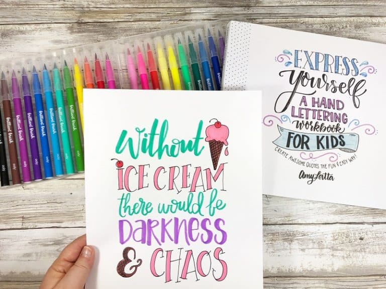 Hand Lettering with Kids a creative workbook by Amy Latta