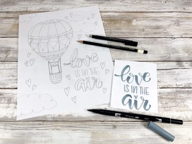 Love is in the Air Coloring Page Free Valentine Printable
