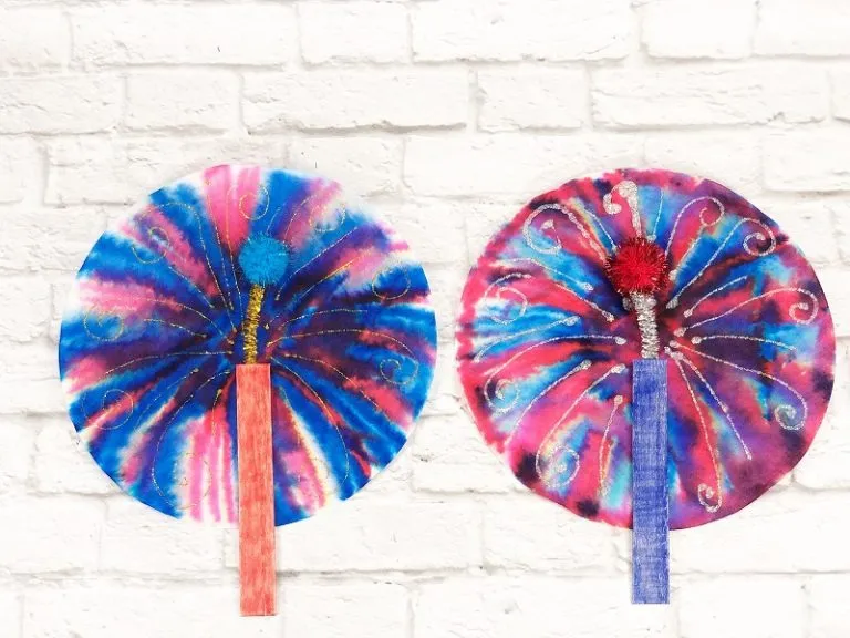 Dollar Tree Coffee Filter Fireworks Kids Craft