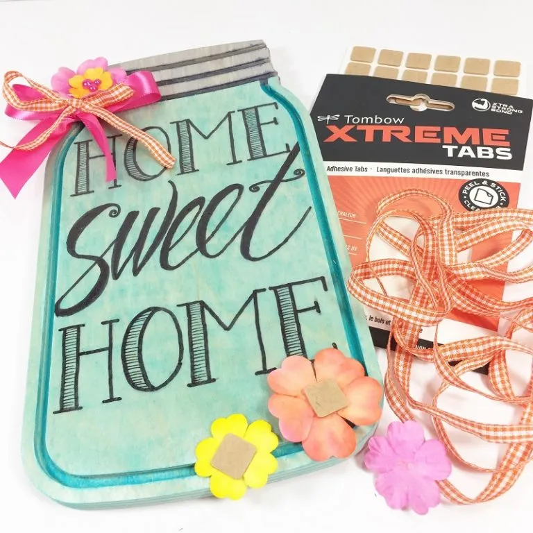 Wooden Mason Jar Sign with a Hand Lettered Message