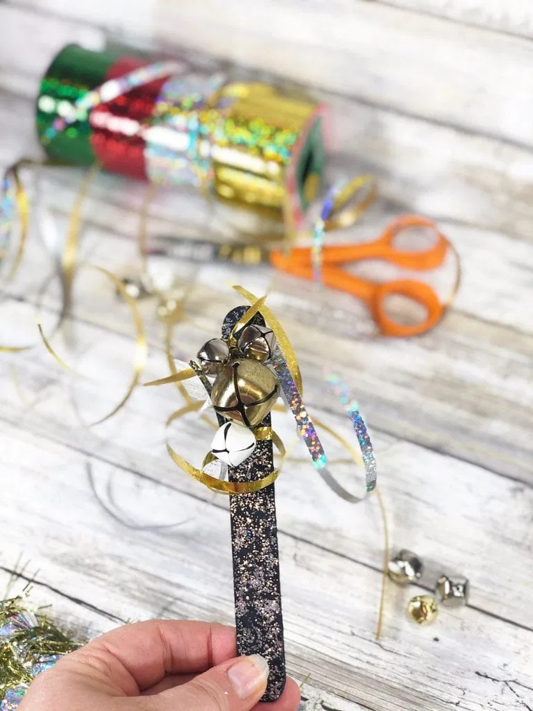Recycled New Year Noisemakers with Christmas Decor