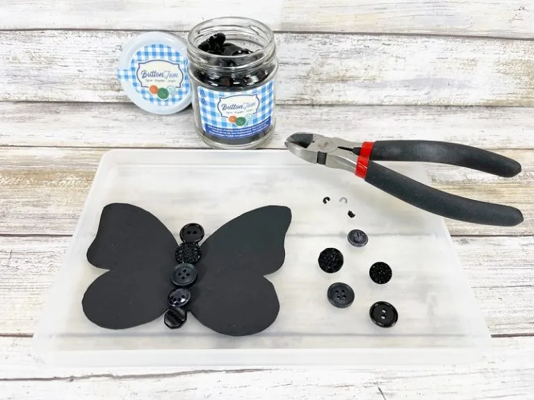 Butterfly Button Art with Free Printable