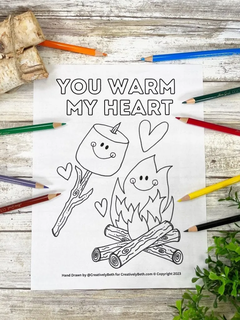 S'mores Coloring Page Free Printable