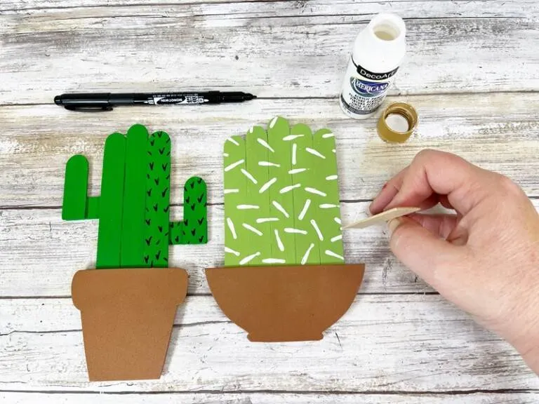 Dollar Tree Craft Stick Cactus Kids Craft