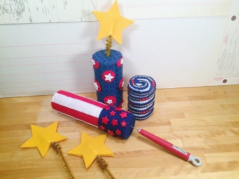 Felt Fire Cracker Centerpiece for the Fourth of July