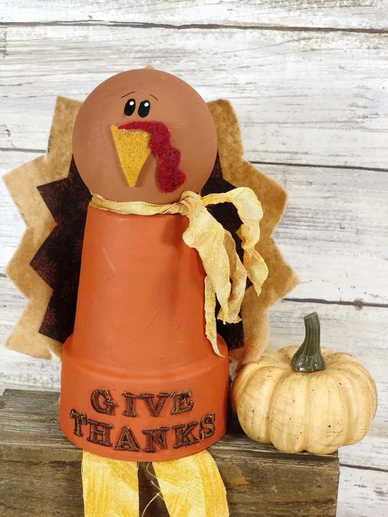 Clay Pot Turkey Thanksgiving Decoration