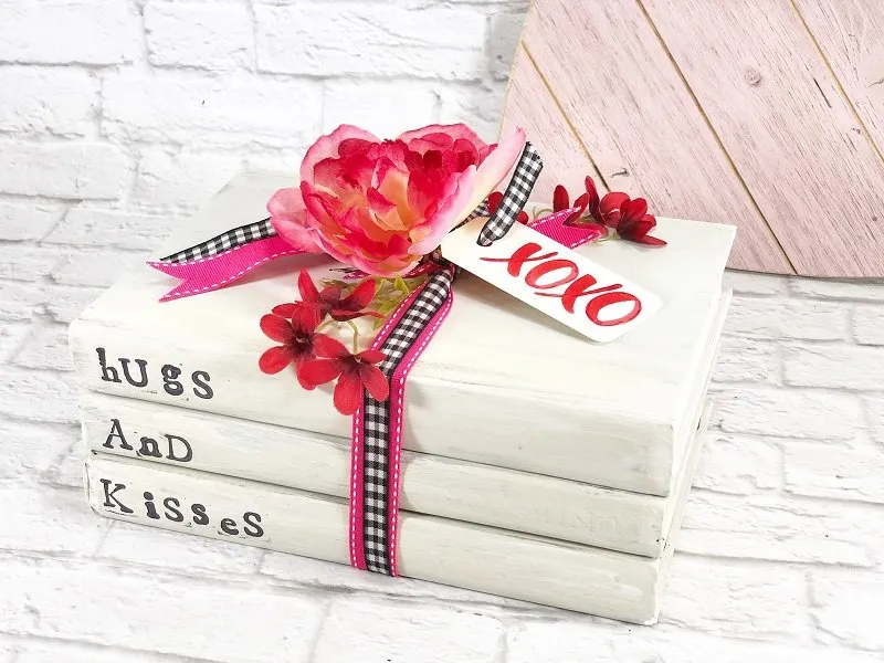 Valentine's Day Book Stack a Dollar Tree DIY