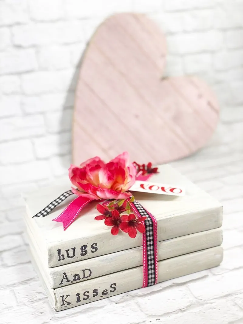 Valentine's Day Book Stack a Dollar Tree DIY